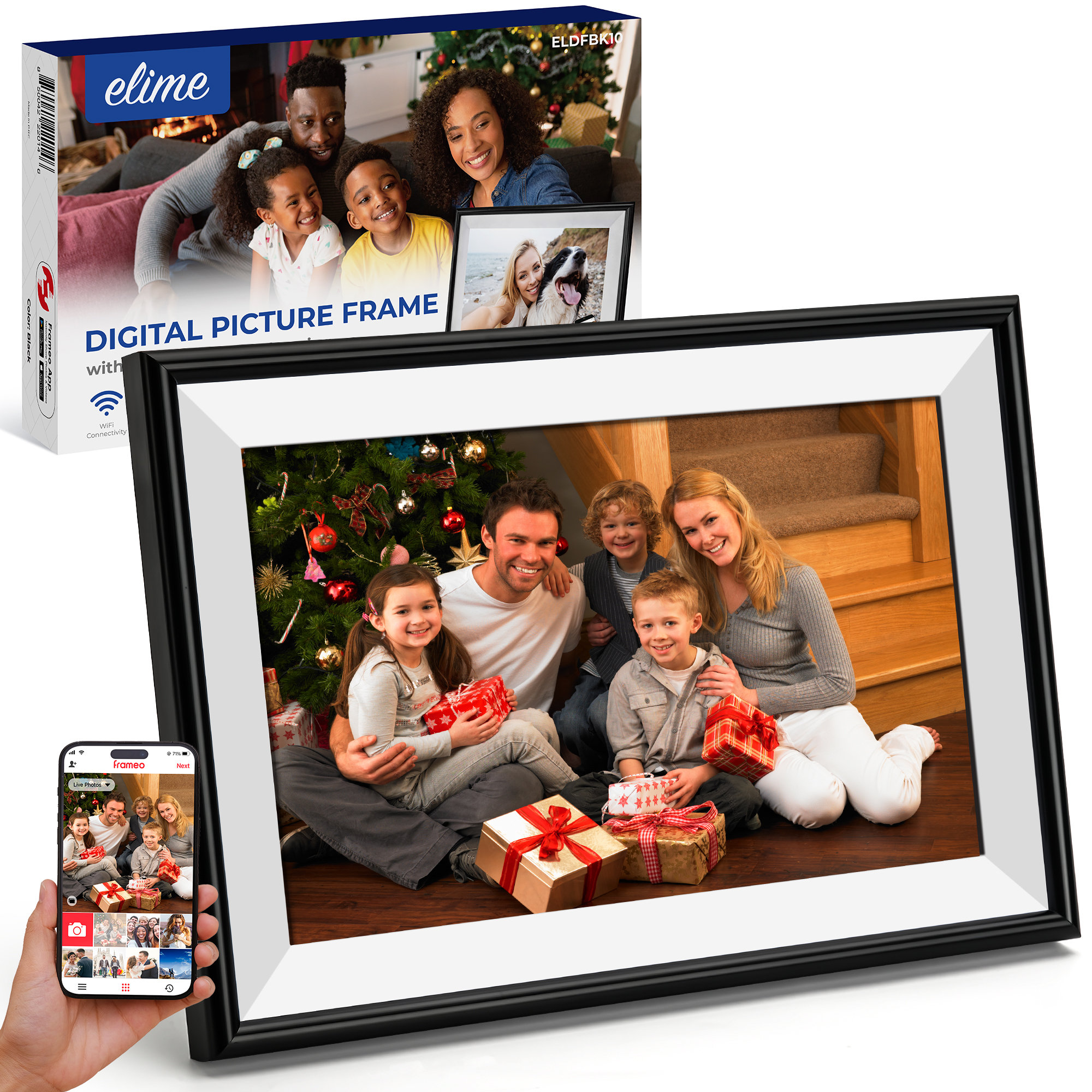 ELIME Frameo 10.1" WiFi ELIME Digital Picture Frame - Auto Rotate ...
