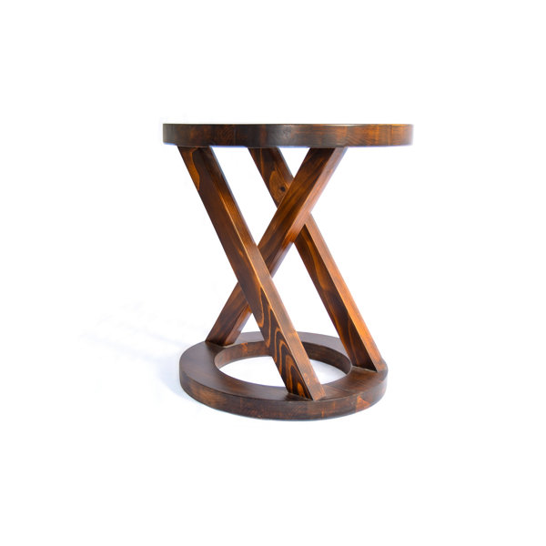 Bless international Solid Wood Top Cross Legs End Table | Wayfair