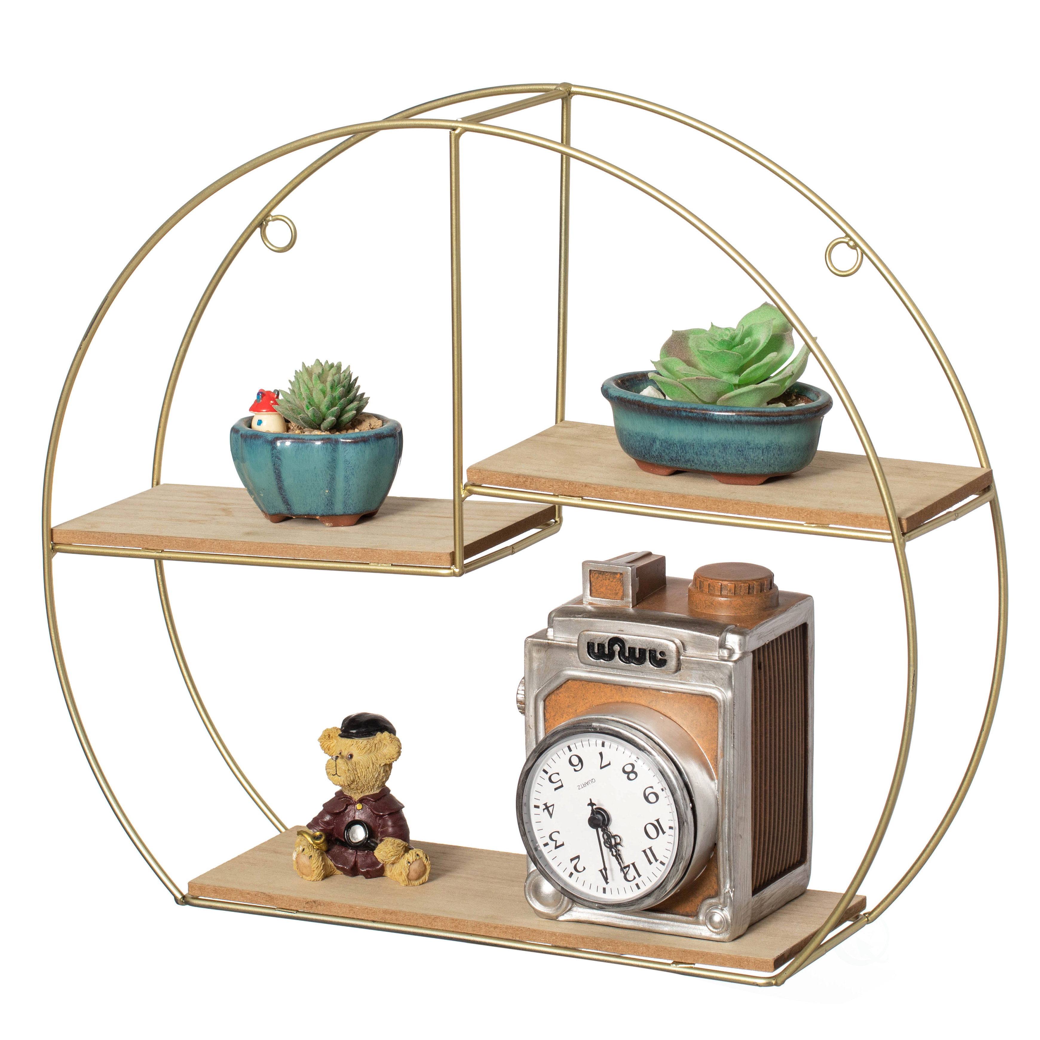 Mercer41 Elegant 3-tier Decorative Floating Geometric Arc Wall Shelf ...