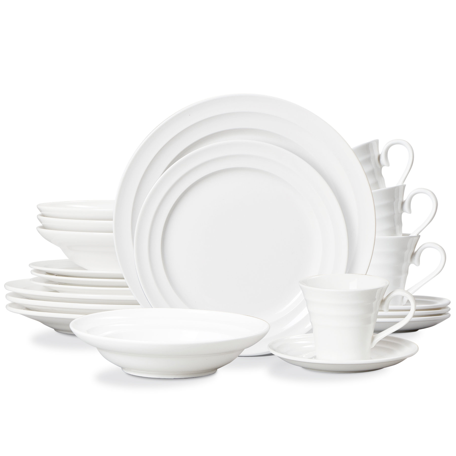 Lark Manor™ 20pcs Dinnerware Set, Ceramic Plates Bowls Mugs Dinnerware ...