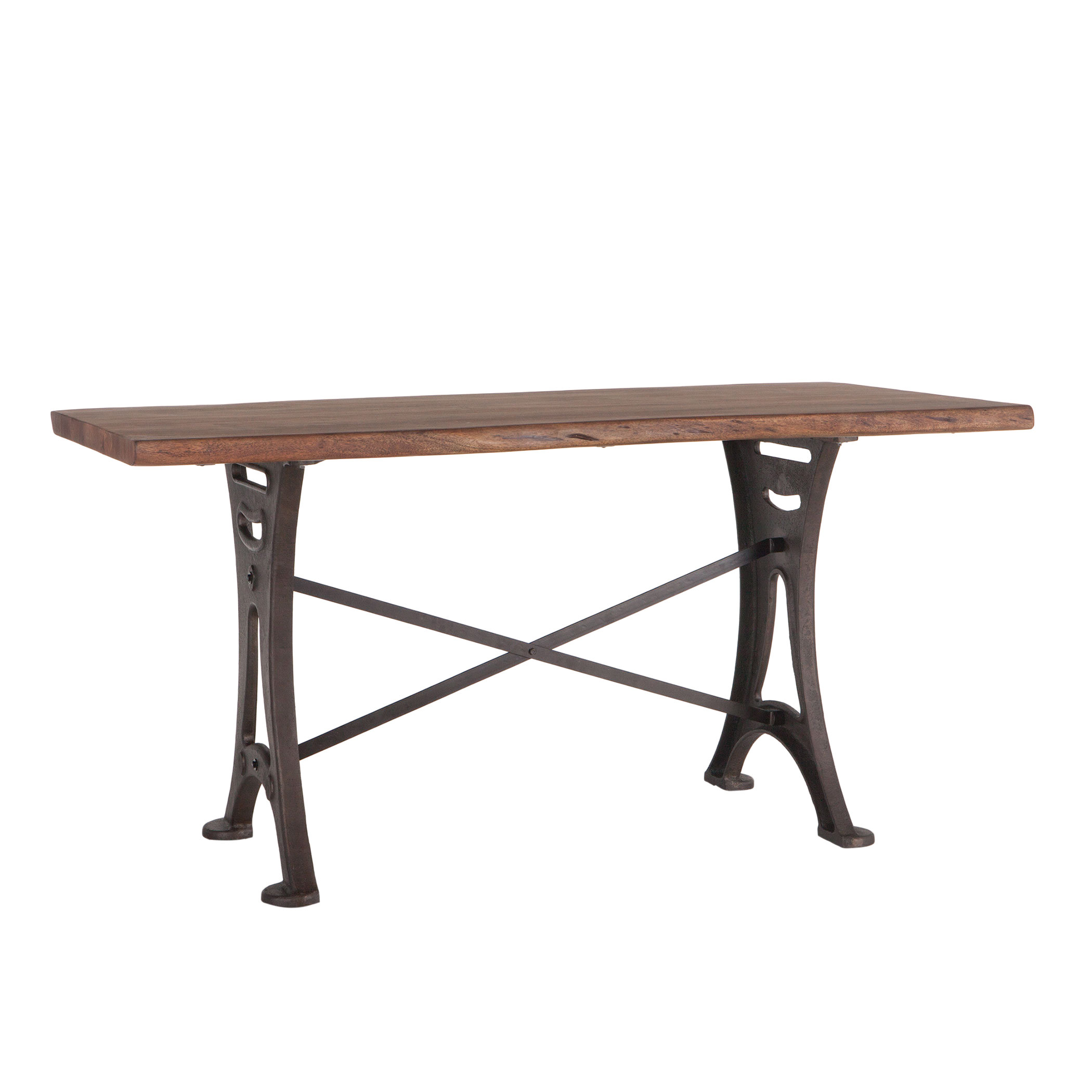 Williston Forge Eamon Solid Wood Top Metal Base Dining Table | Wayfair
