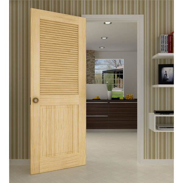 Frameport Louvered Solid Manufactured Wood Unfinished Standard Door ...