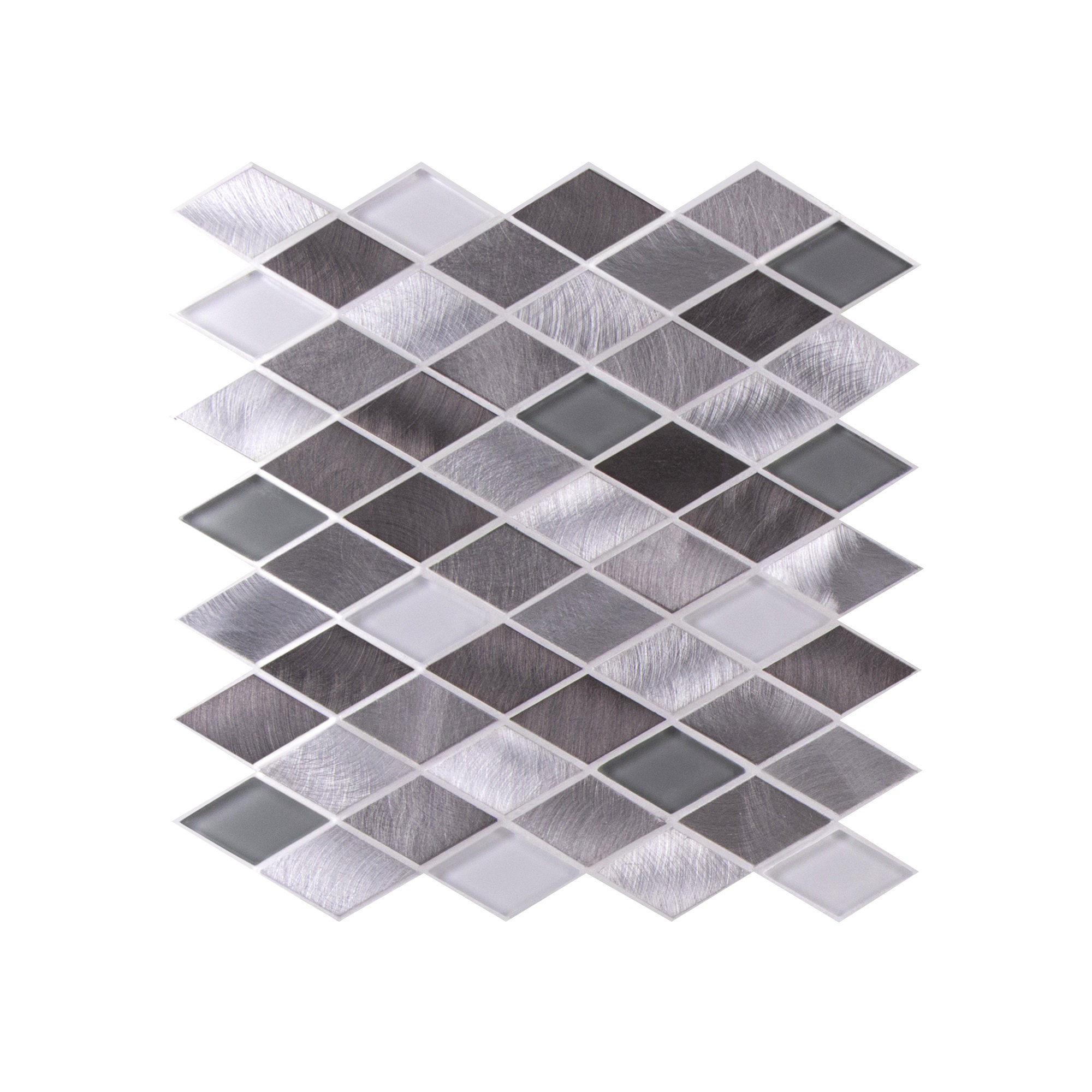 WS Tiles Twilight Series 2" x 2" Straight Edge Metal and Glass Mosaic ...