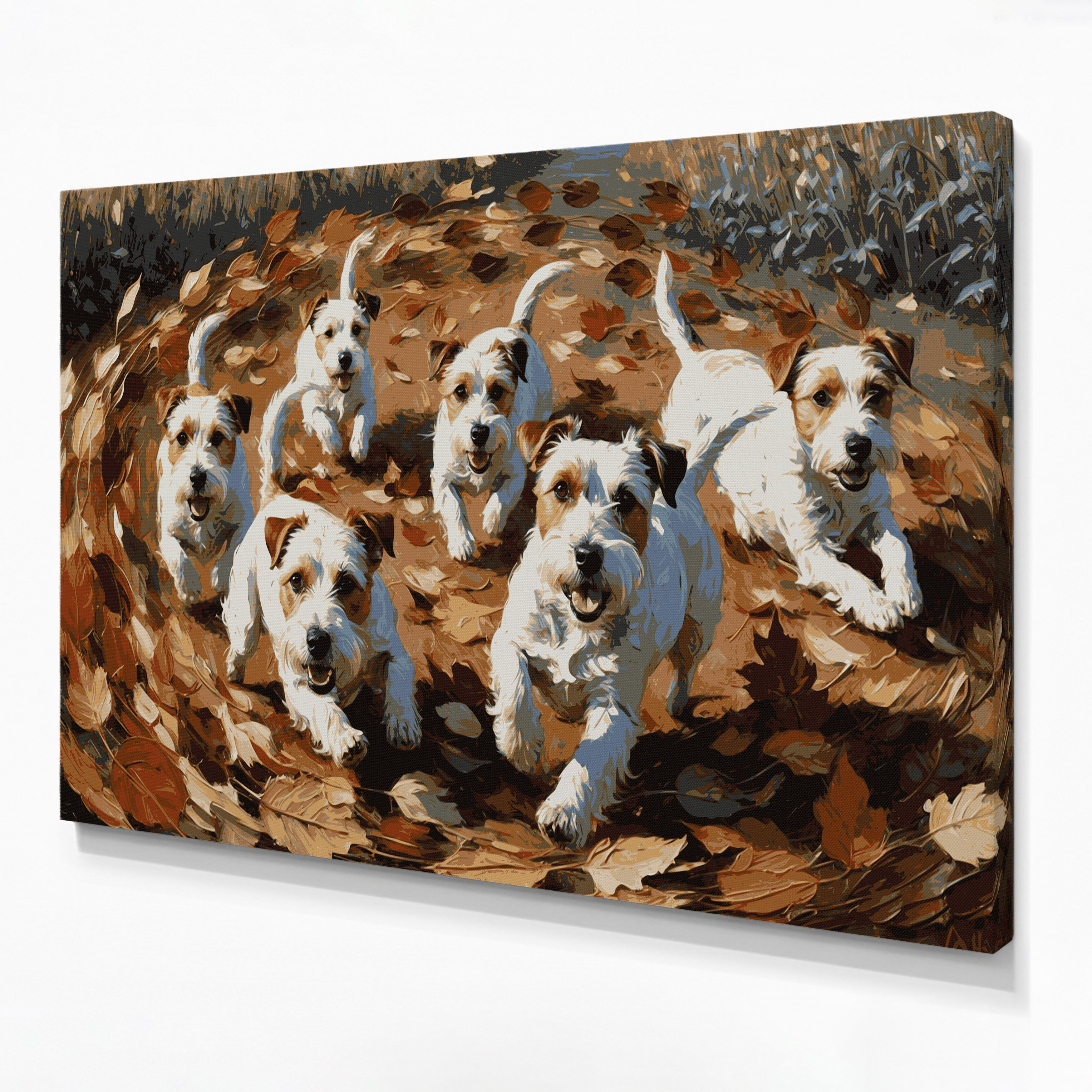 Hokku Designs Dogs Russell Terrier Brown Canvas Wall Art | Wayfair
