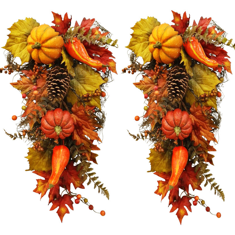 The Holiday Aisle® Harvest Pumpkin Gourd and Berry Swag & Reviews | Wayfair