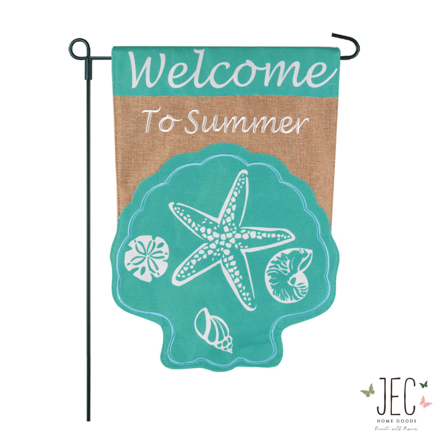 JEC Home Goods Seashell Burlap Welcome - Wayfair Canada