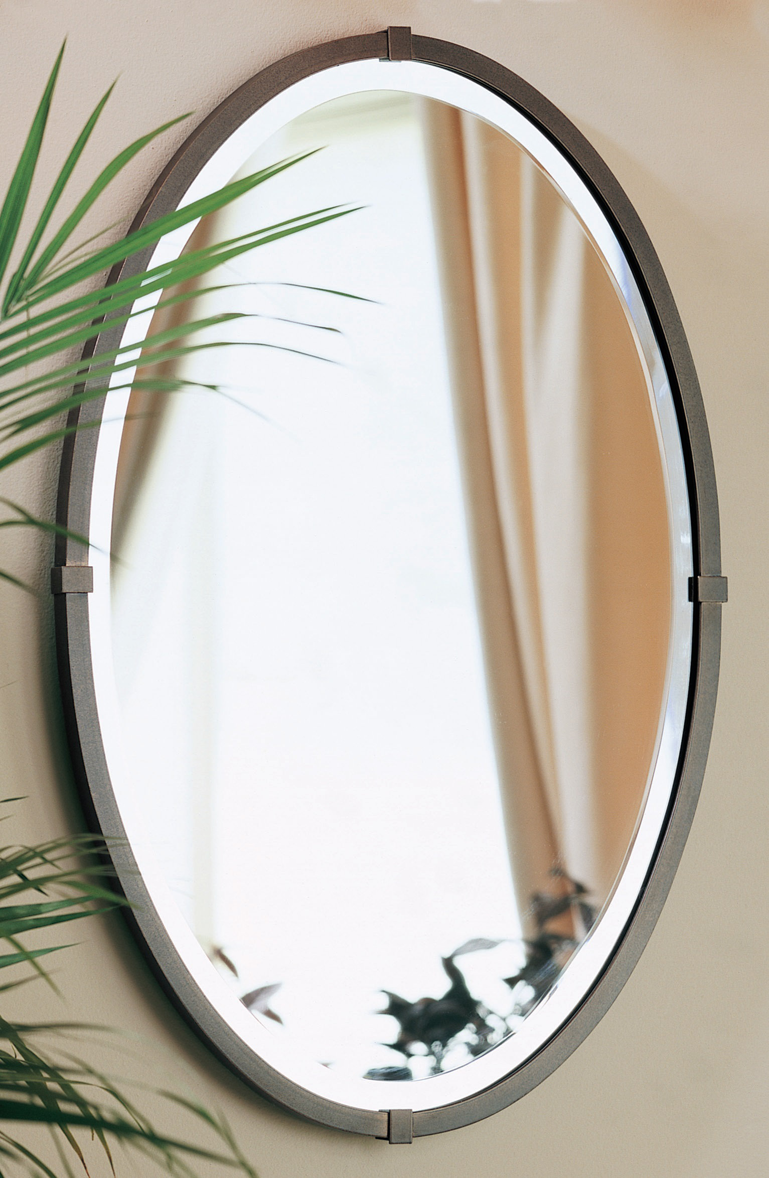 Hubbardton Forge Cow Bell Industrial Beveled Bathroom/Vanity Mirror ...