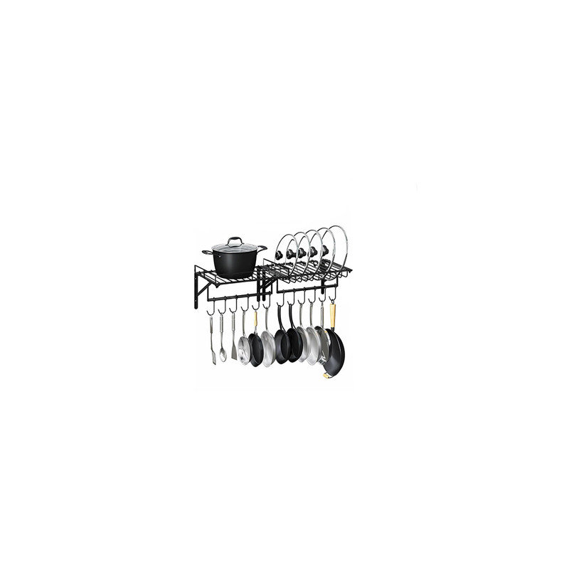 Latitude Run® 2 Packs Wall Mounted Pot Lid Rack,Pots and Pans Organizer ...