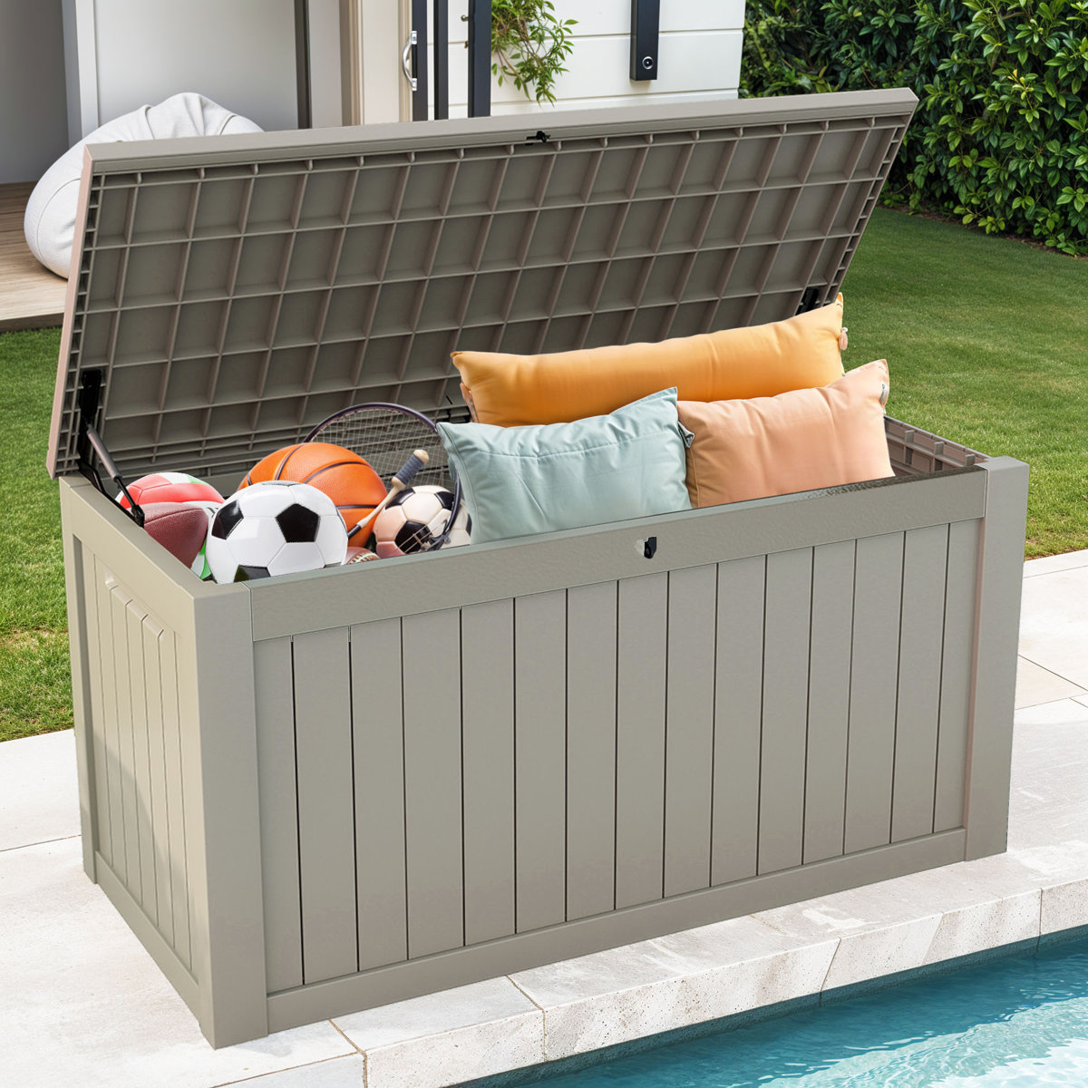 YITAHOME YITA 230 Gallons Water Resistant Resin Lockable Deck Box ...