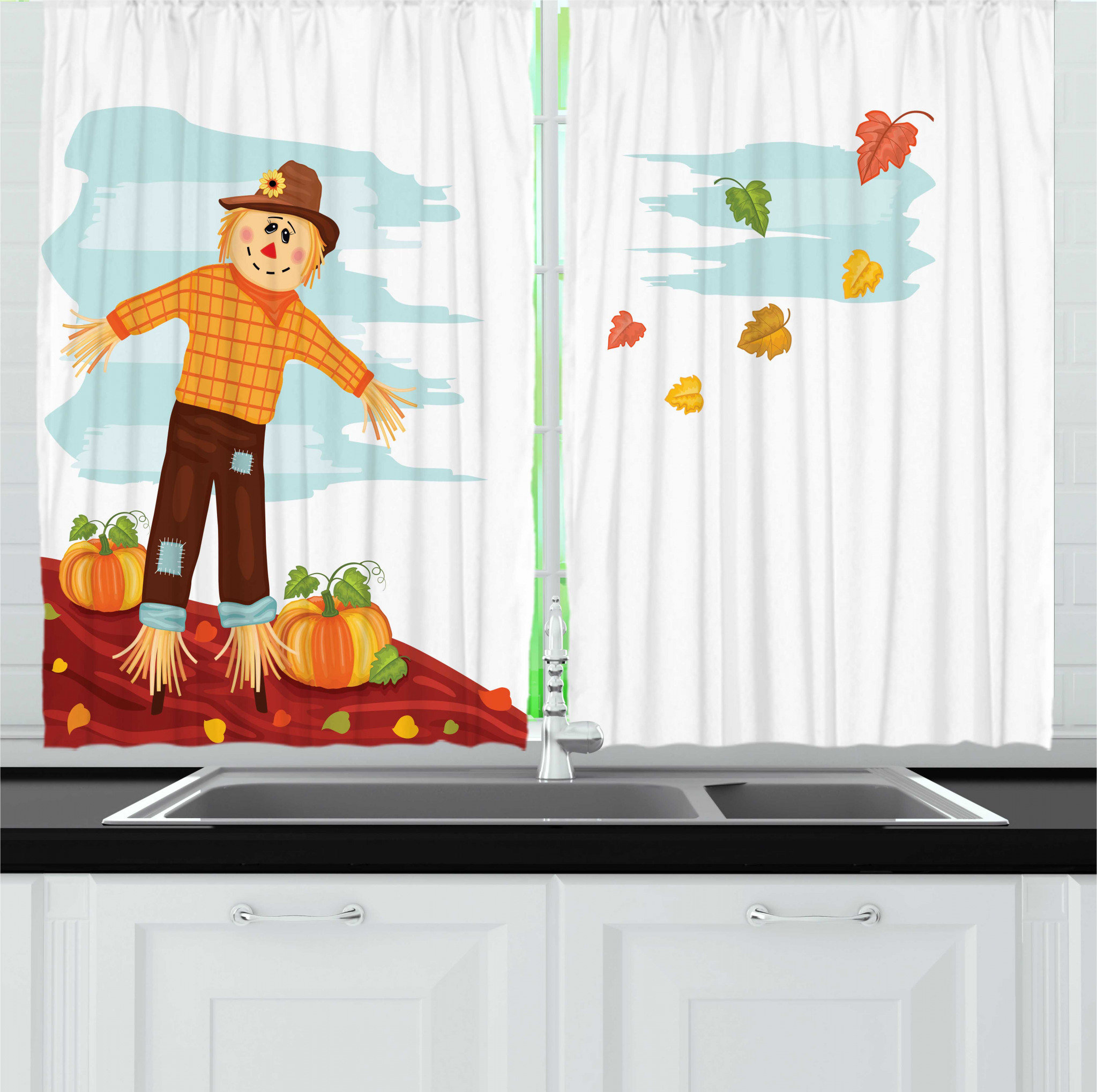 East Urban Home 2 Piece Autumn Pumpkin Fall Harvest Themed Cartoon of ...