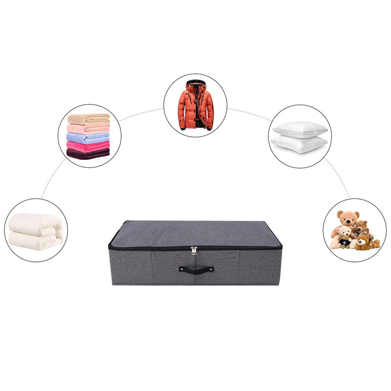 Latitude Run® 2PCS Foldable Under Bed Storage Box With Plastic Support ...