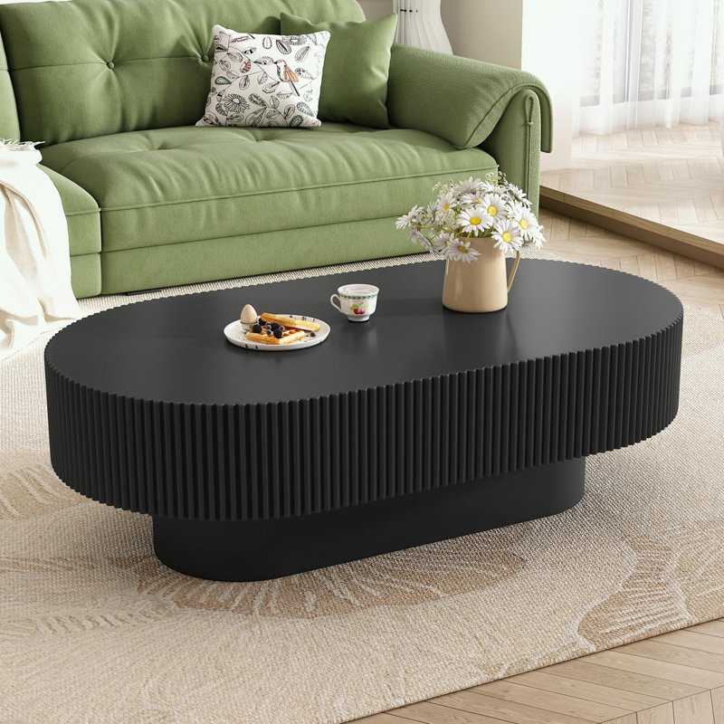 Ivy Bronx Oval Fluted Coffee Table with sturdy base - Wayfair Canada