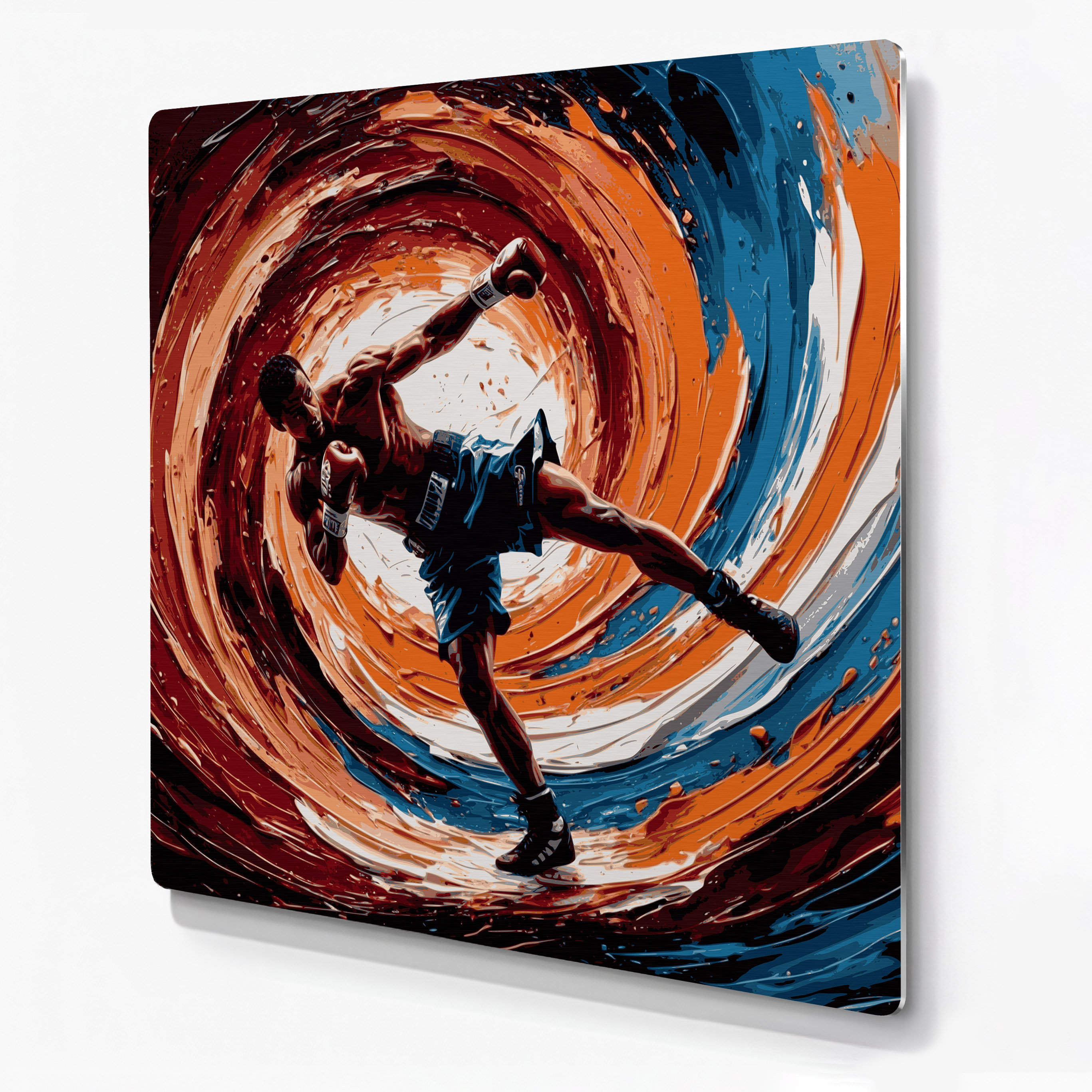 Ivy Bronx Sports Kickboxing Brown Metal Wall Art | Wayfair