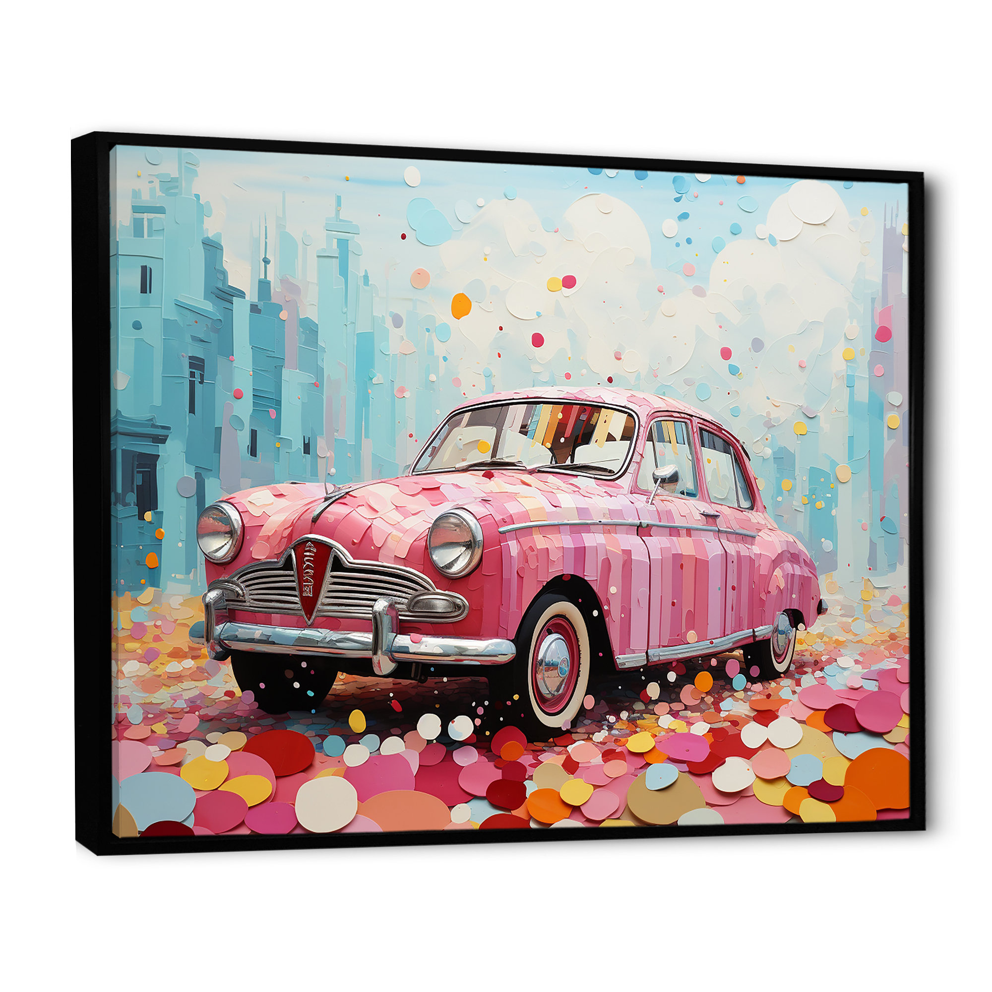 Williston Forge Pastel Vintage Pink Car Adventure II - Print on Canvas ...
