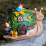 Trinx Large Outdoor Solar Snail House Statue With Gnome & Lights ...