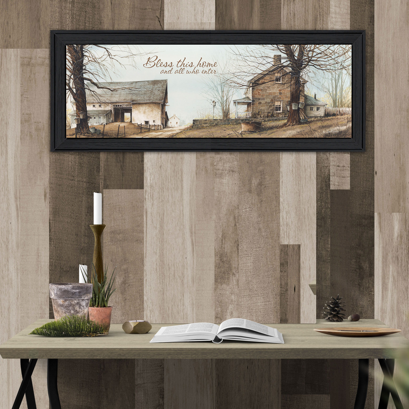 Trendy Decor 4U Bless This Home Framed Wall Art for Living Room, Home ...