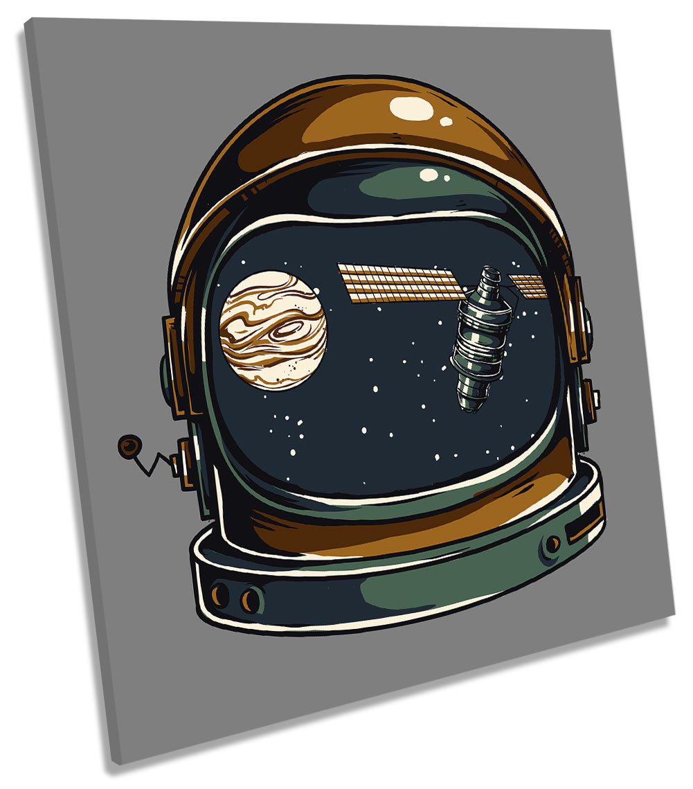 Happy Larry Space Astronaut Helmet Astronomy - Wrapped Canvas Graphic ...