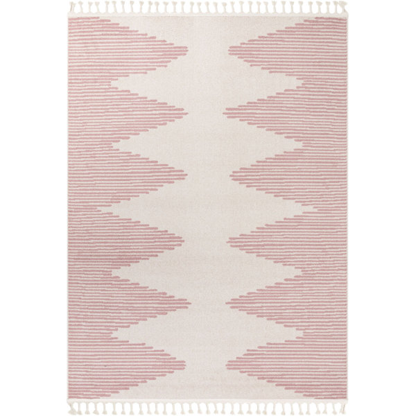 Well Woven Loop-De-Loop Geometric Power Loom Blush/Ivory Area Rug ...