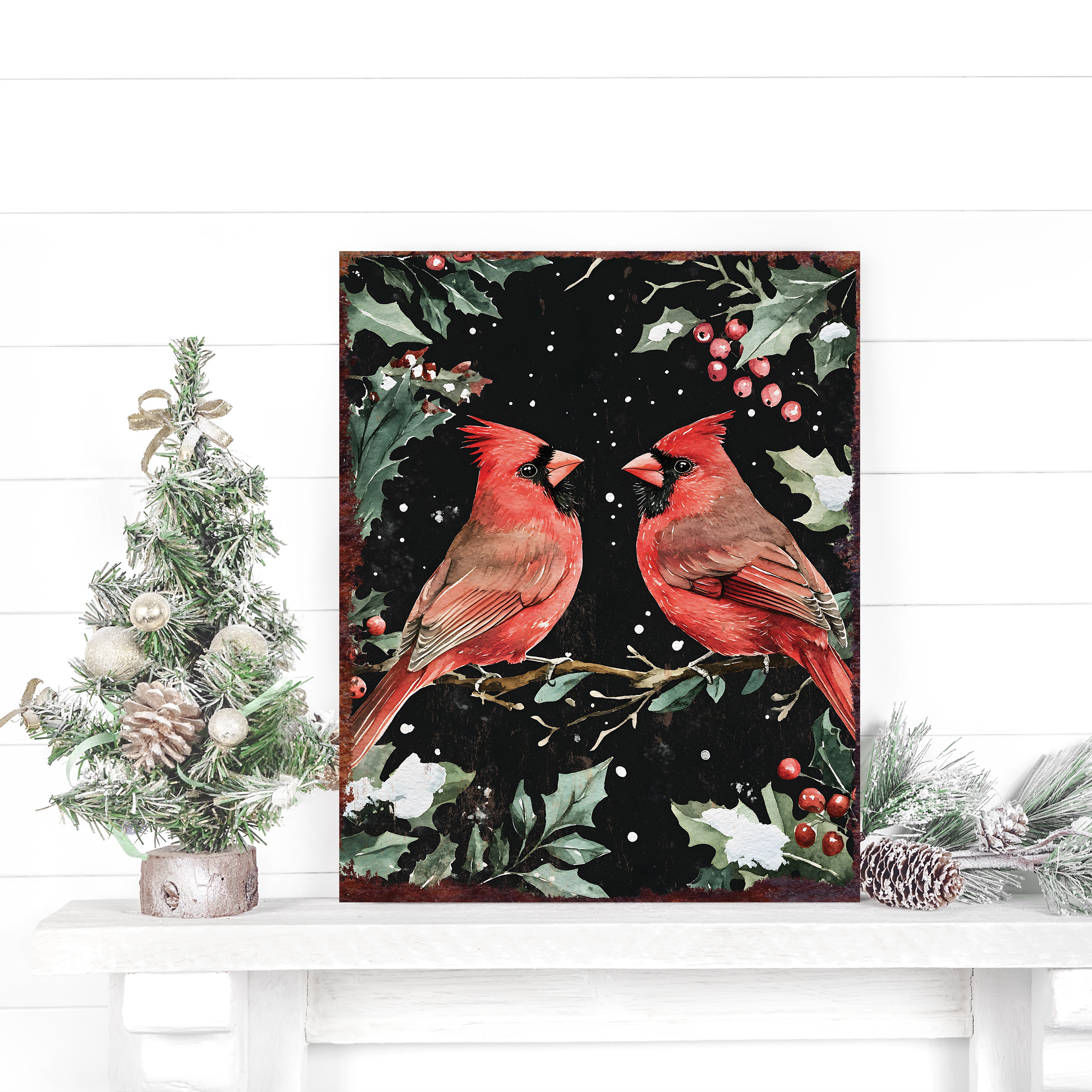 The Holiday Aisle® 15in Christmas Cardinals Table Decor | Holiday ...