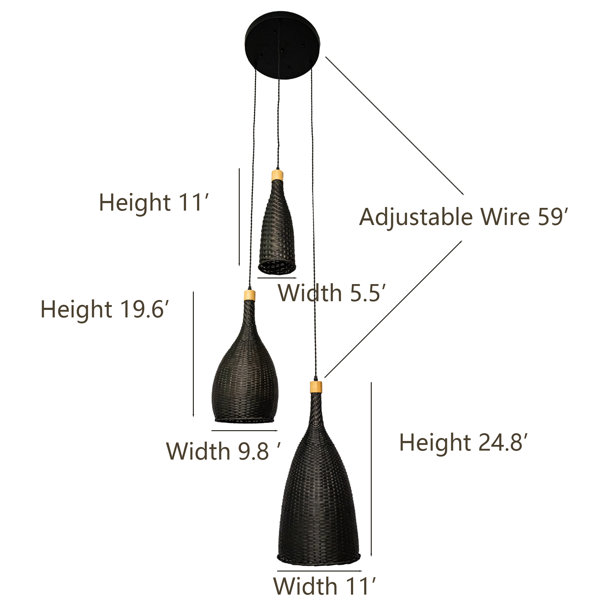 Bayou Breeze Avital 3 - Light 26 inch Wide Cluster Chandelier Modern ...