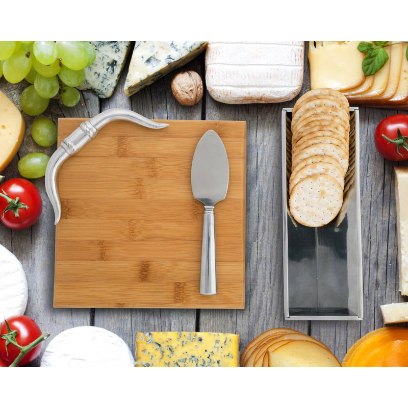 Arthur Court Designs Western Longhorn Bamboo Cheese Set | Wayfair