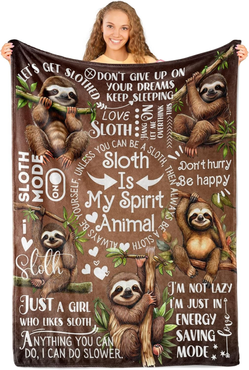 MAGBIX Sloth Gifts - Sloth Throw Blanket, Flannel Blankets For Teens ...