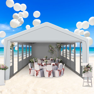 COVERONICS Galvanized Steel Party Tent - Heavy Duty Wedding Tent with 4 ...