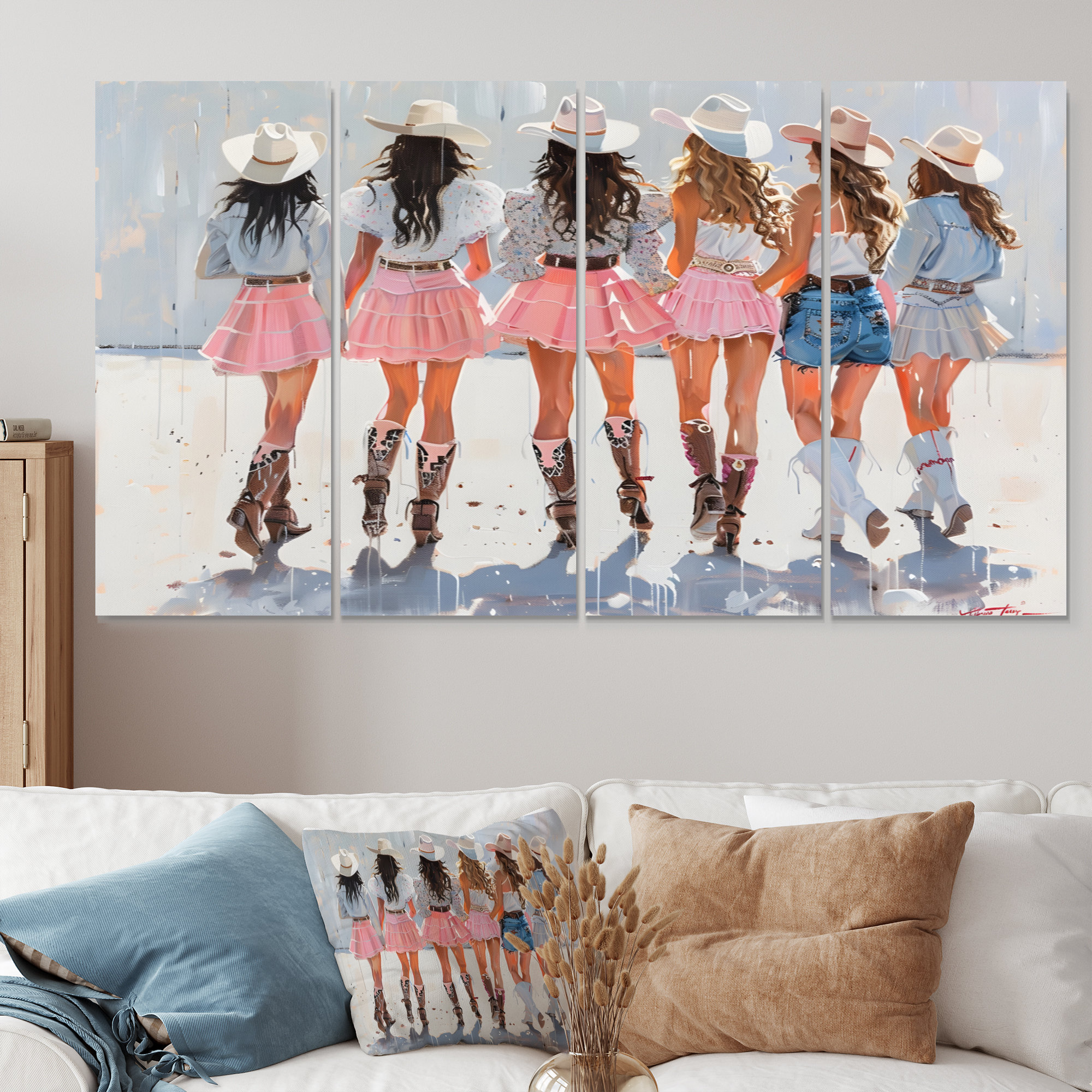 Mercer41 Pink Square Dancing Cowgirls In Austin Texas - Cowgirls Wall ...