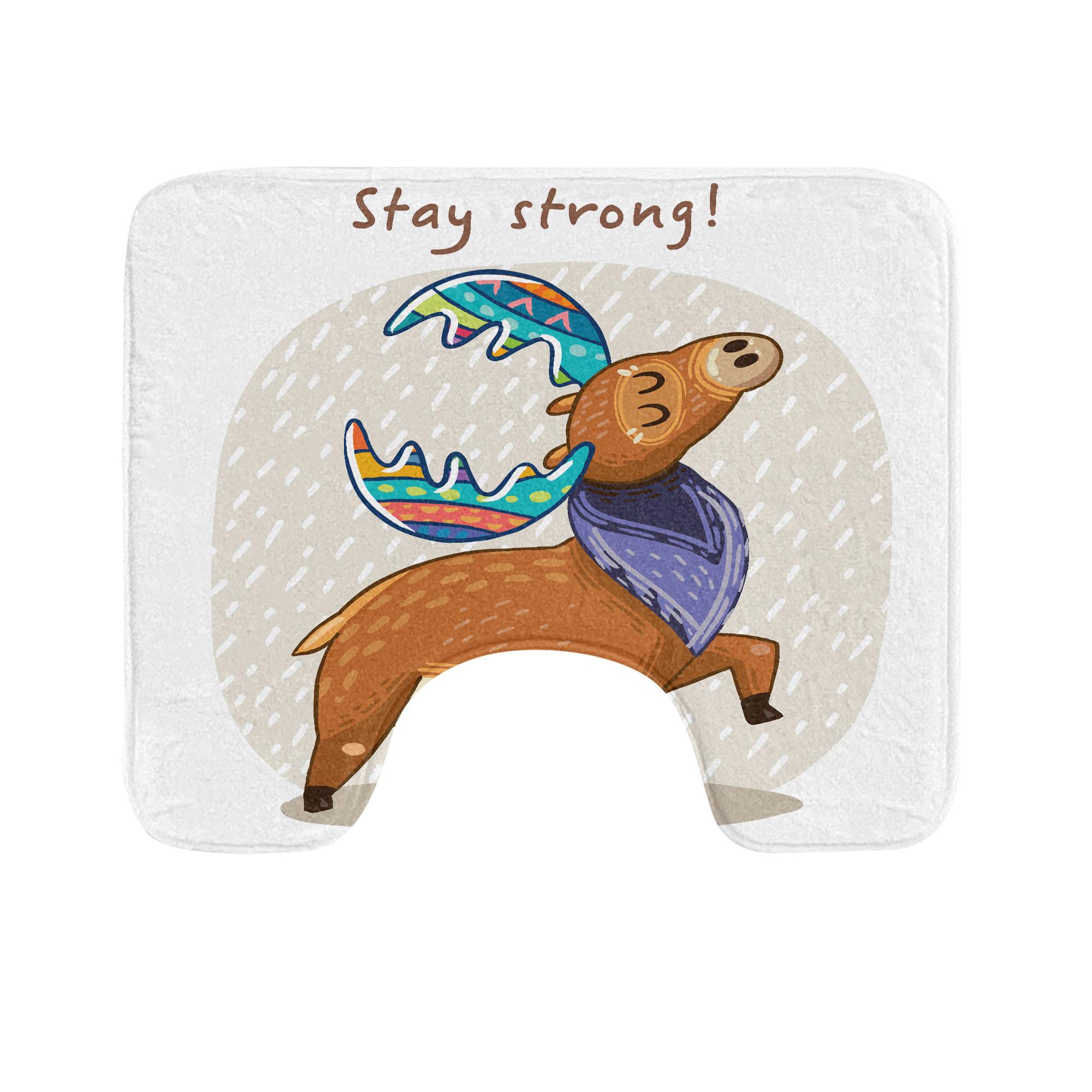 East Urban Home Moose Toilet Mat U-Shape Bathroom Rug 20" Multicolor ...