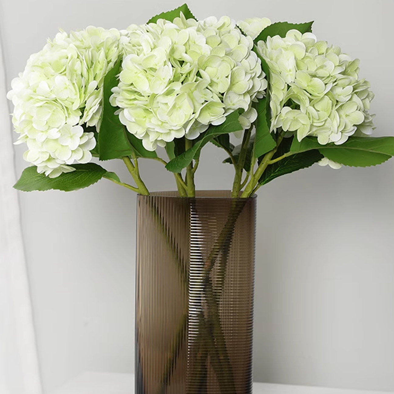 Primrue Pack of 5 Artificial Fake Flowers Plants Silk Hydrangea ...