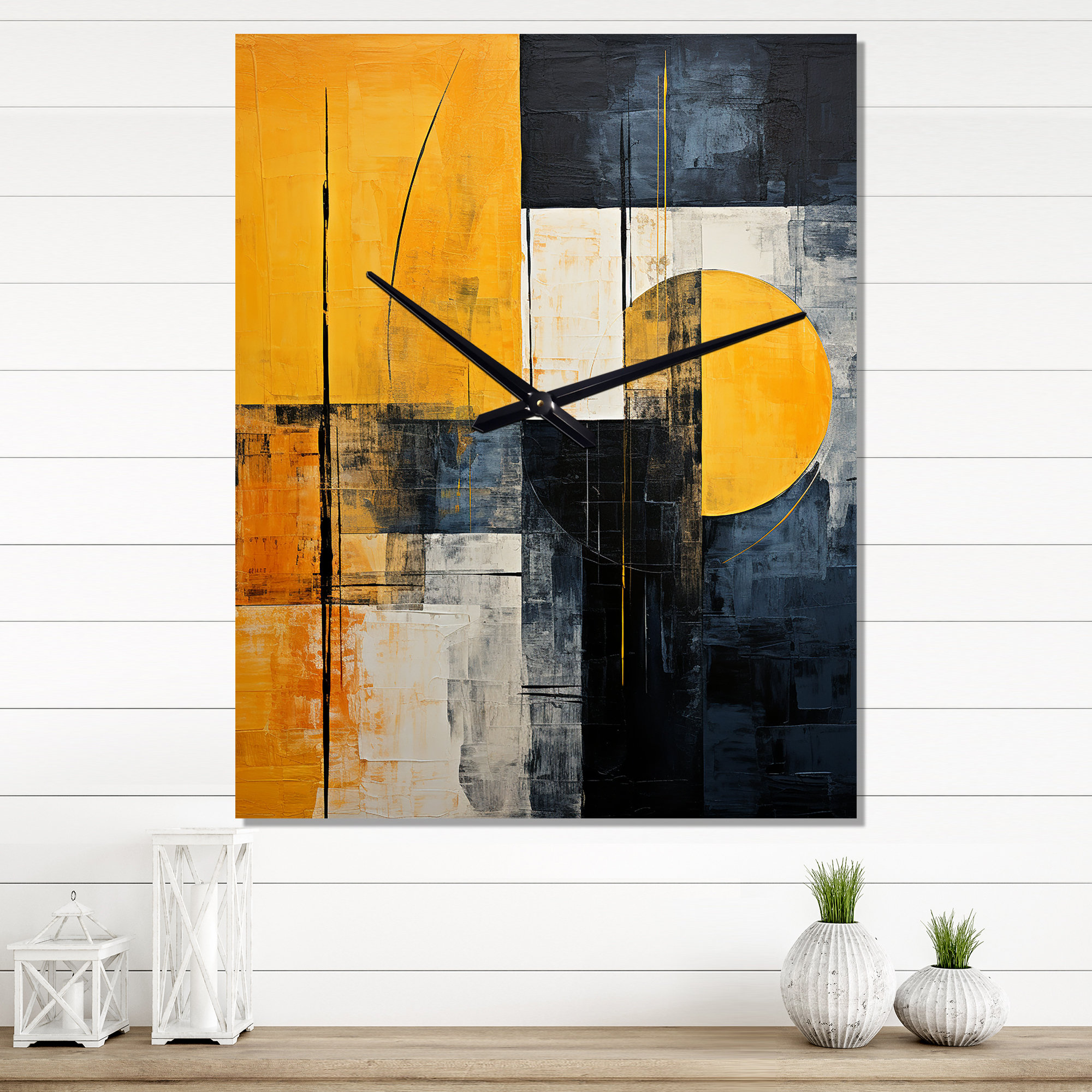 Ivy Bronx Lemon Loops Abstract Shapes - Abstract Shapes Wall Clock ...