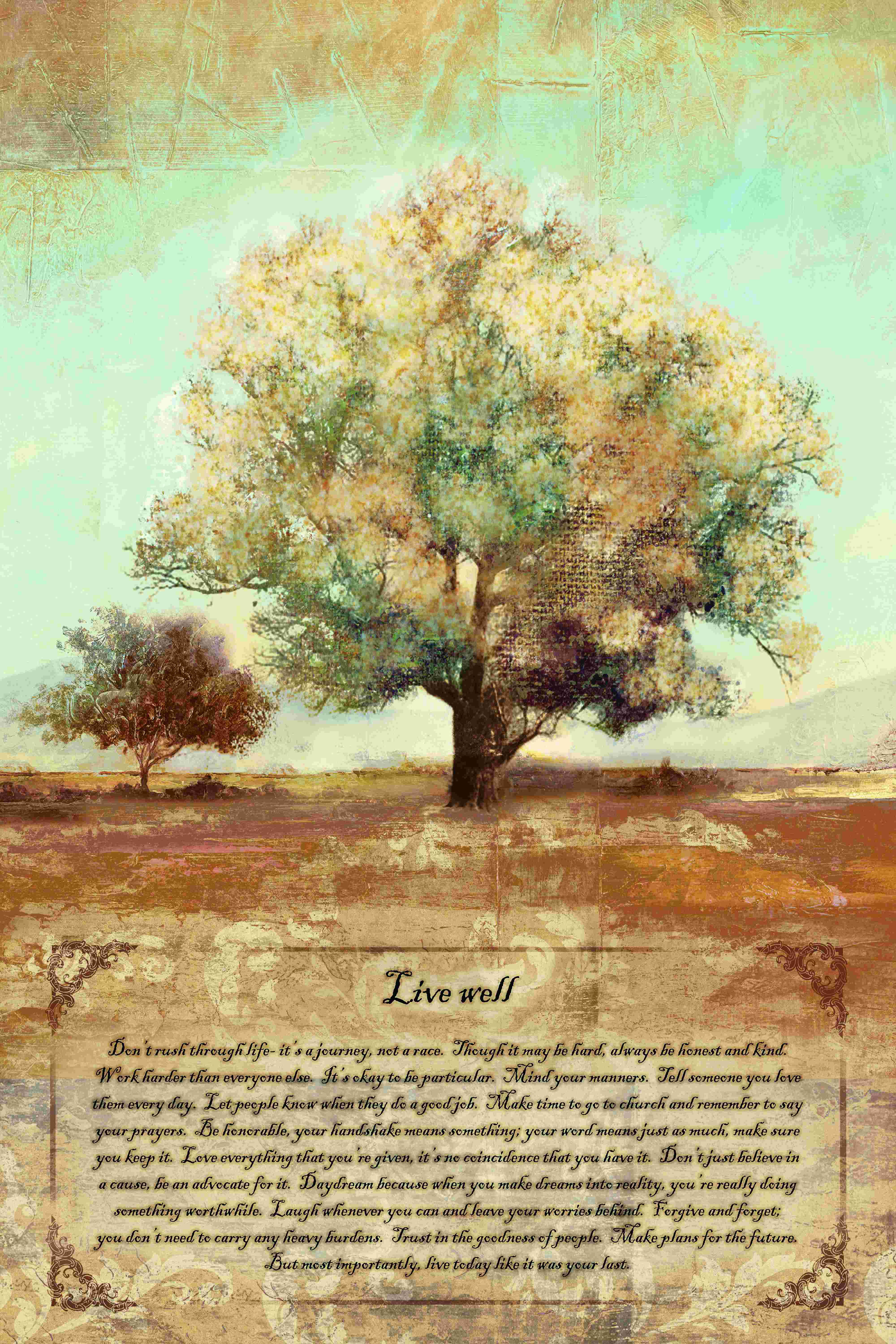 Trinx Live Well Tree - Wrapped Canvas Graphic Art | Wayfair