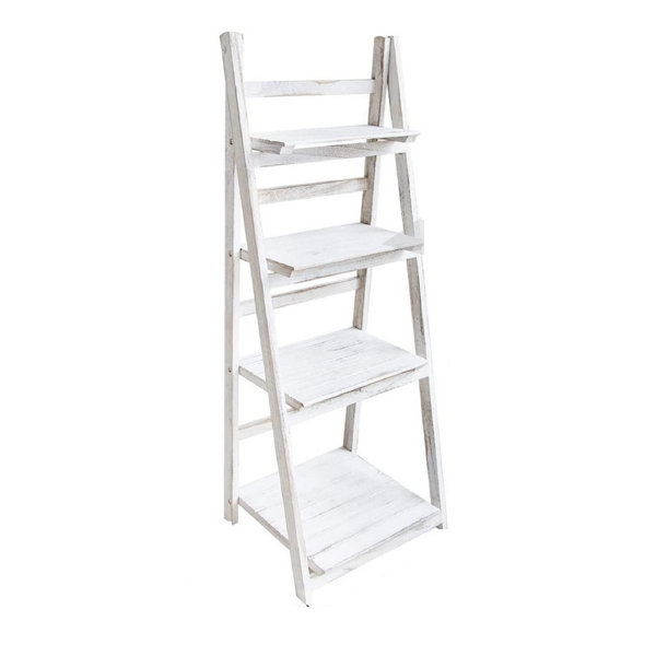 Arlmont & Co. Eri Rectangular Multi-Tiered Foldable Ladder Solid Wood ...