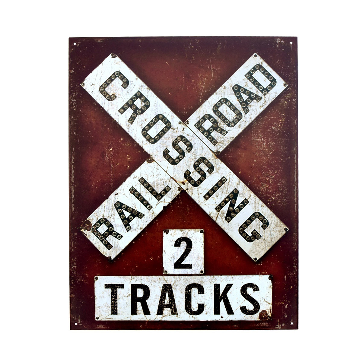 Williston Forge Railroad Crossing 2 Tracks Metal RR Sign Rustic XING ...