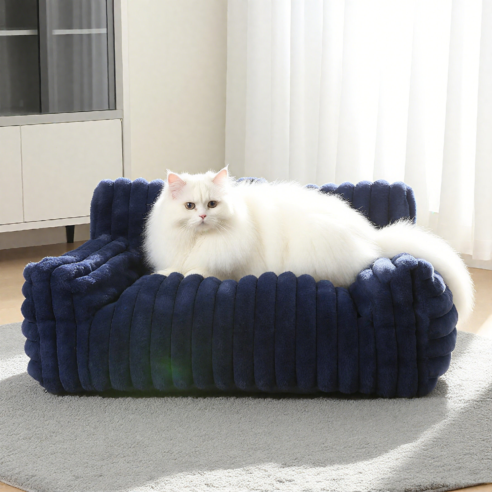 Tucker Murphy Pet™ Extra Wide Fluffy Cat Bed, Small Dog Bed With Bone Shaped Pillow, Anti ...