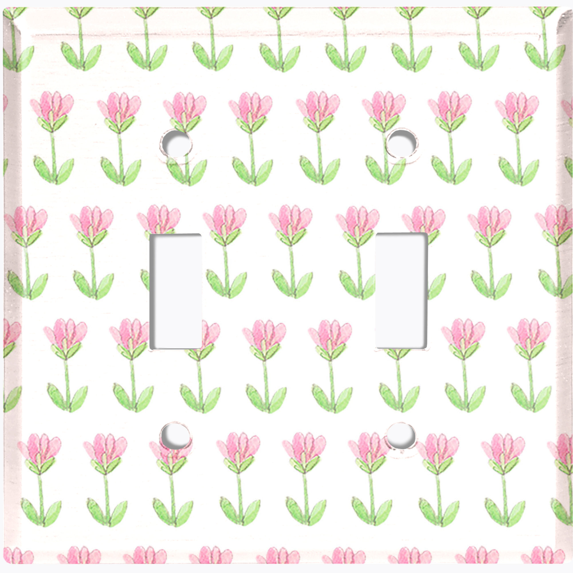 WorldAcc Cute Tulips Garden 2-Gang Toggle Light Switch Wall Plate | Wayfair