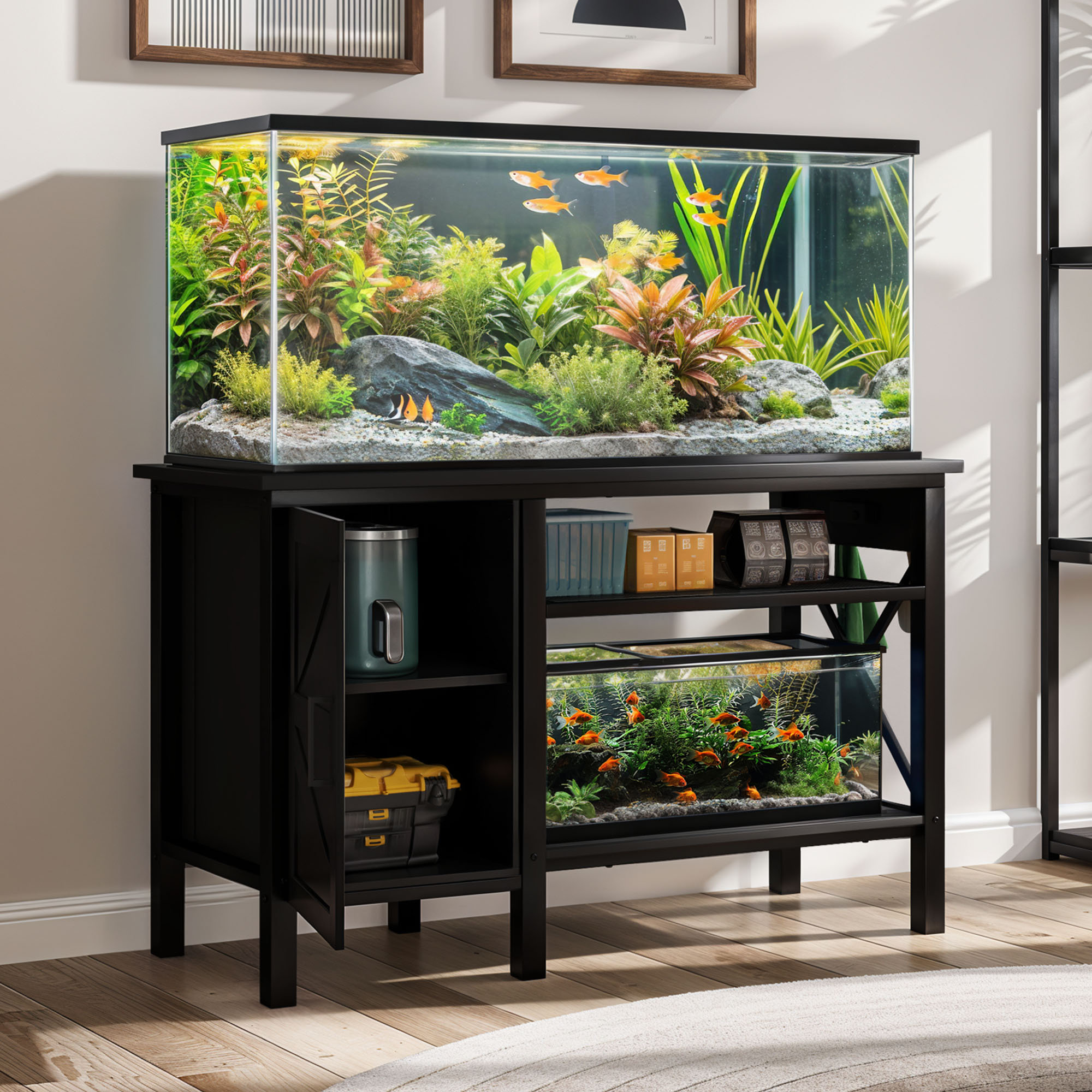 Archie & Oscar™ 55-75 Gallon Rectangle Aquarium Stand with Power ...