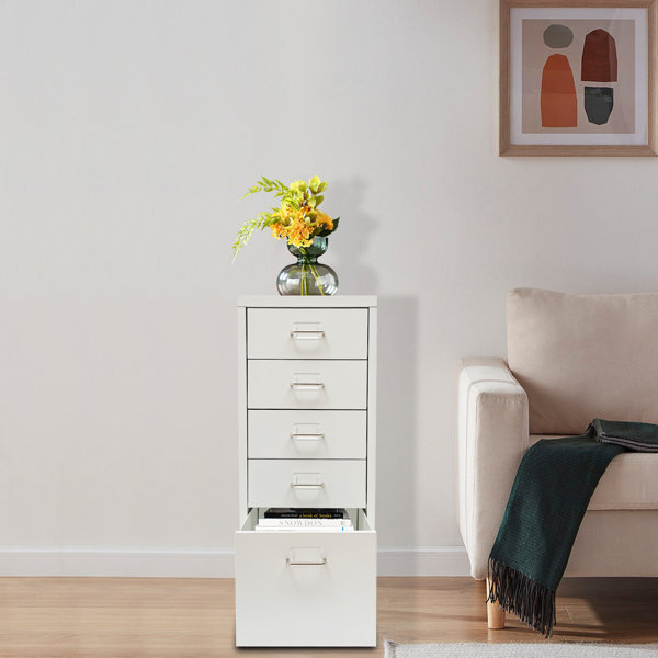Ebern Designs Riesner 5-Drawer Storage Cabinet with Wheels | Wayfair