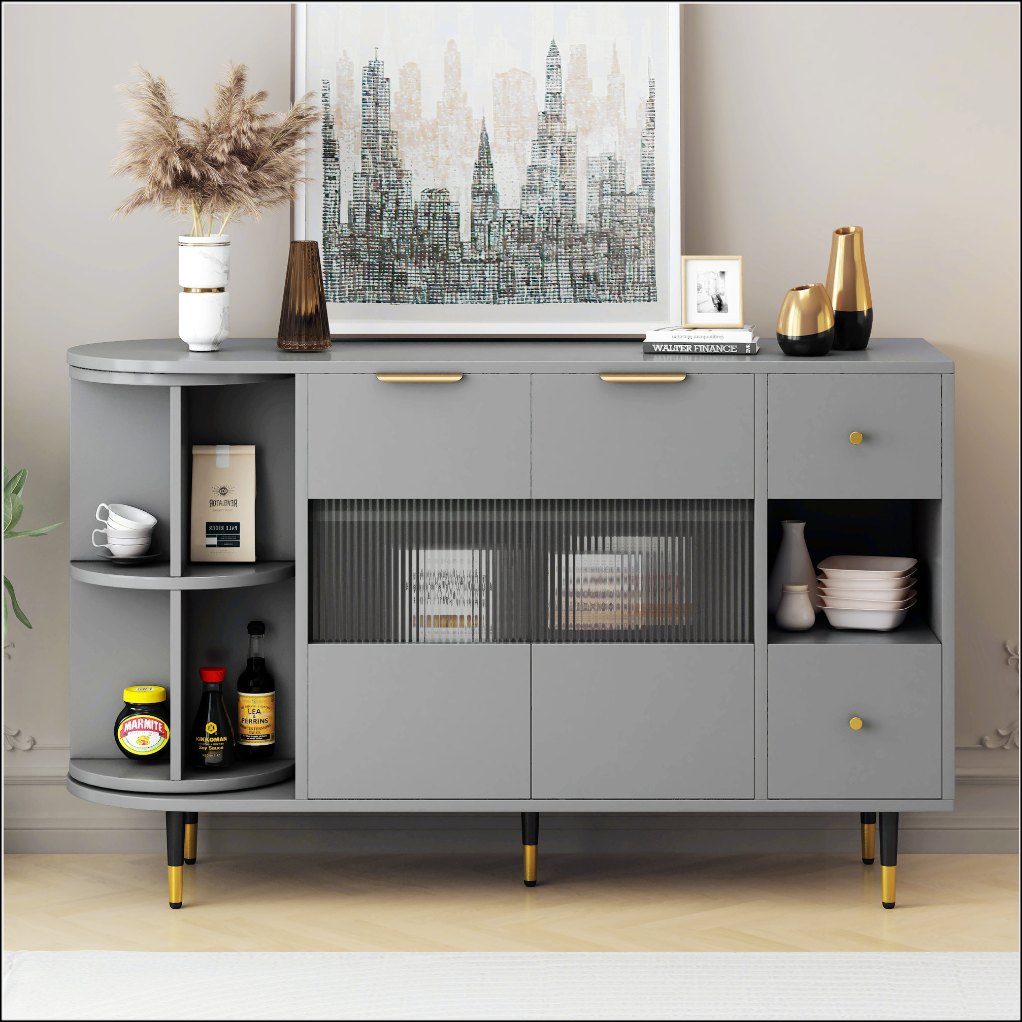 Wrought Studio™ Rotating Storage Cabinet With 2 Doors And 2 Drawers ...