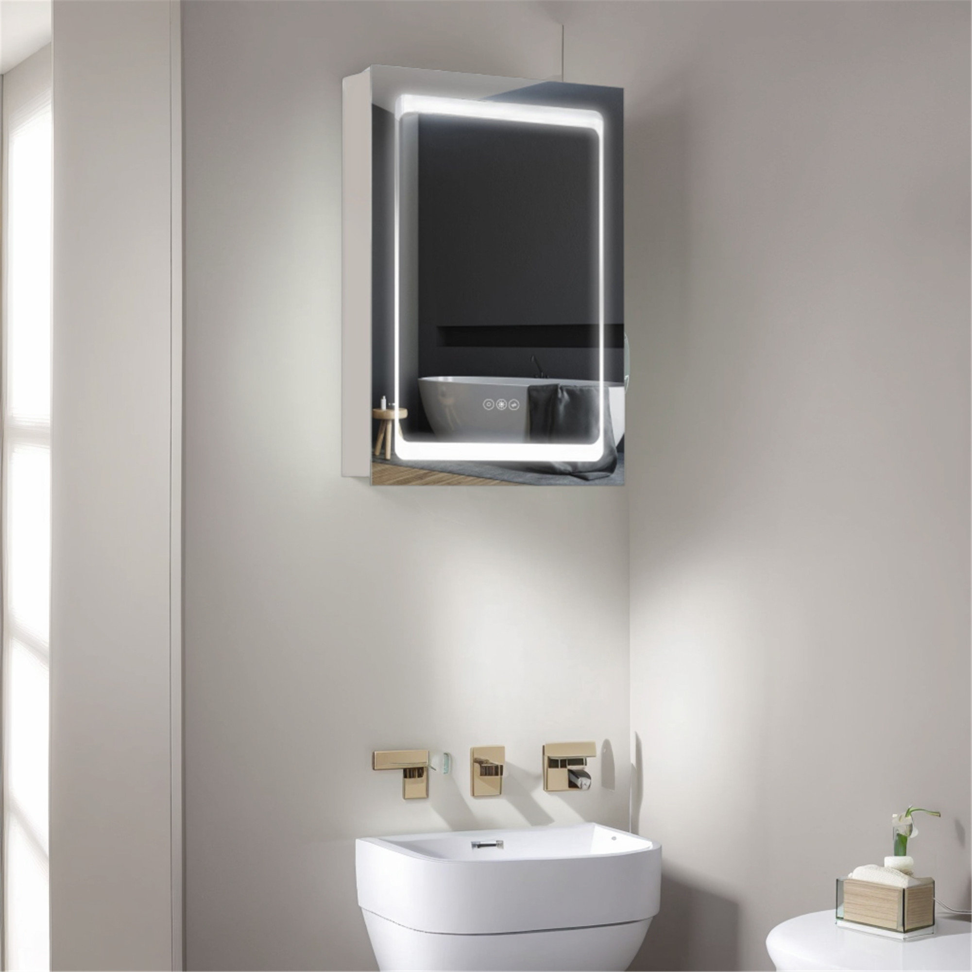 Brayden Studio Dakarie Metal Storage Wall-Mounted Plug-In Bathroom ...