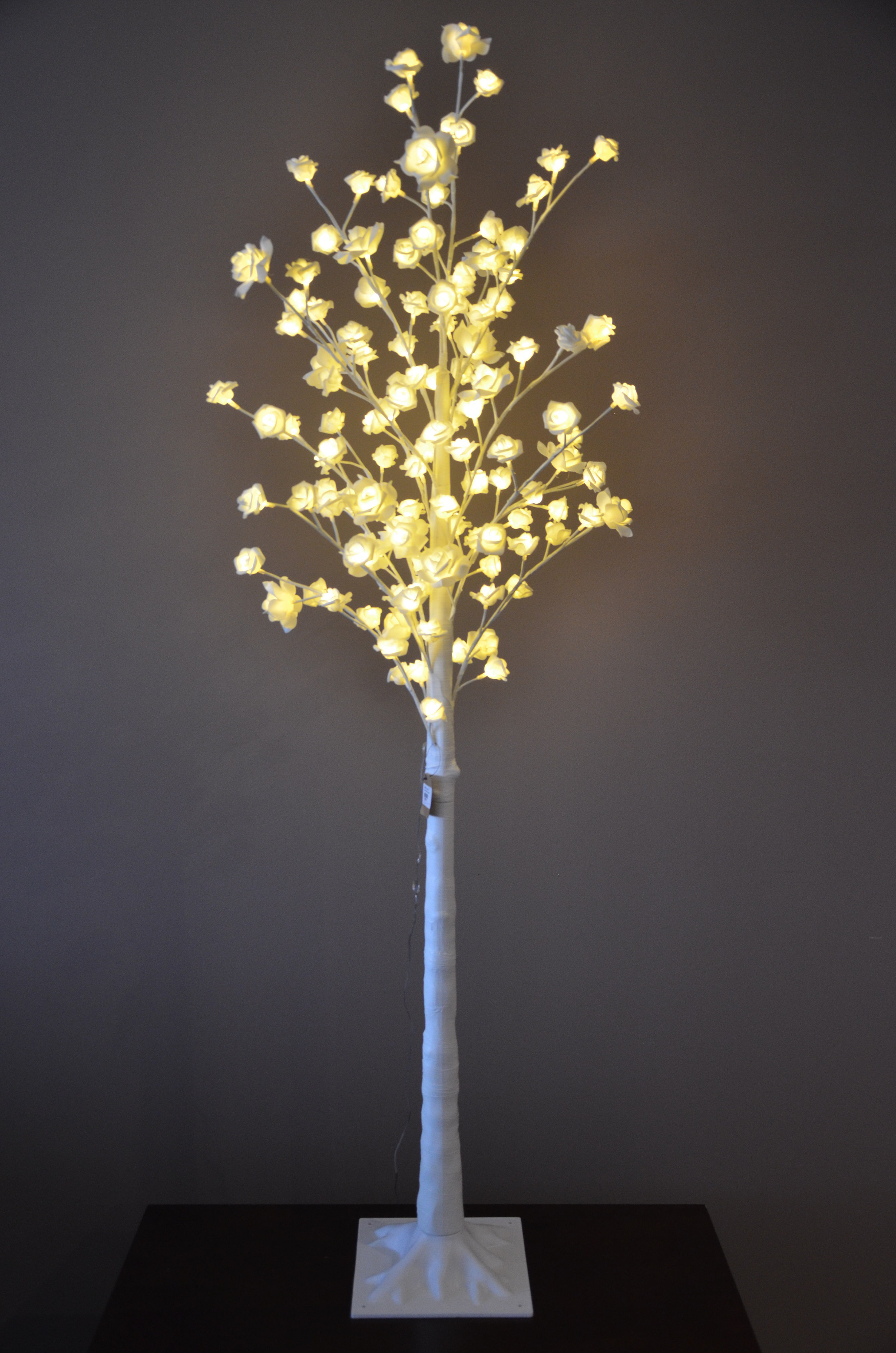 The Holiday Aisle® Pre-lit White Rose Lighted Tree | Wayfair