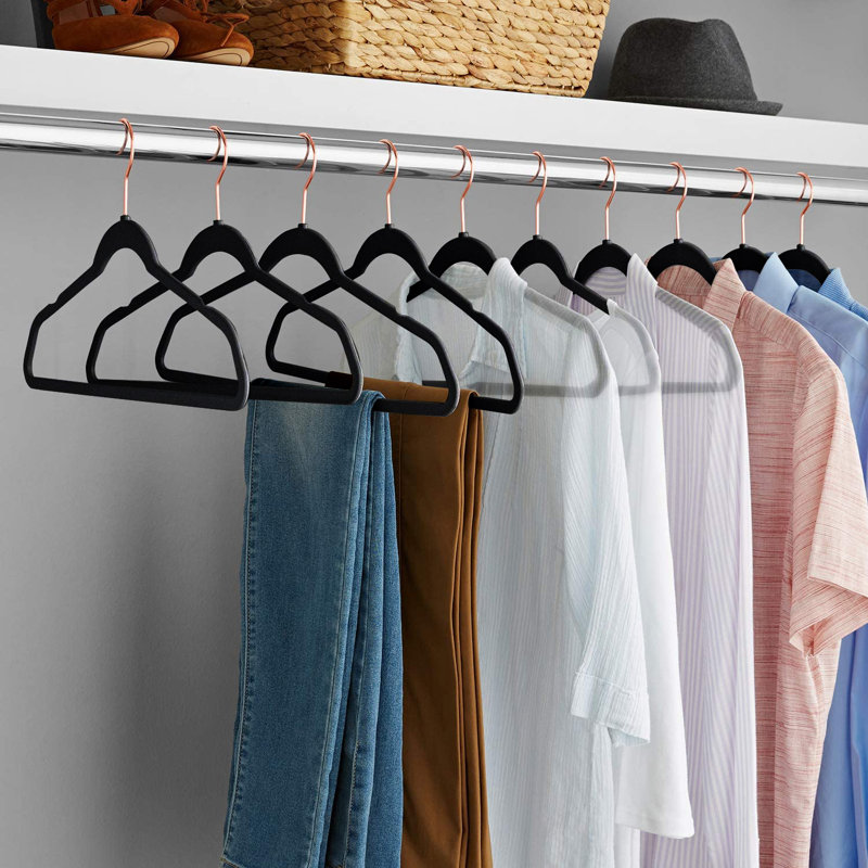Rebrilliant Mackaylee Velvet Hangers, Non Slip Standard Clothes Hanger ...