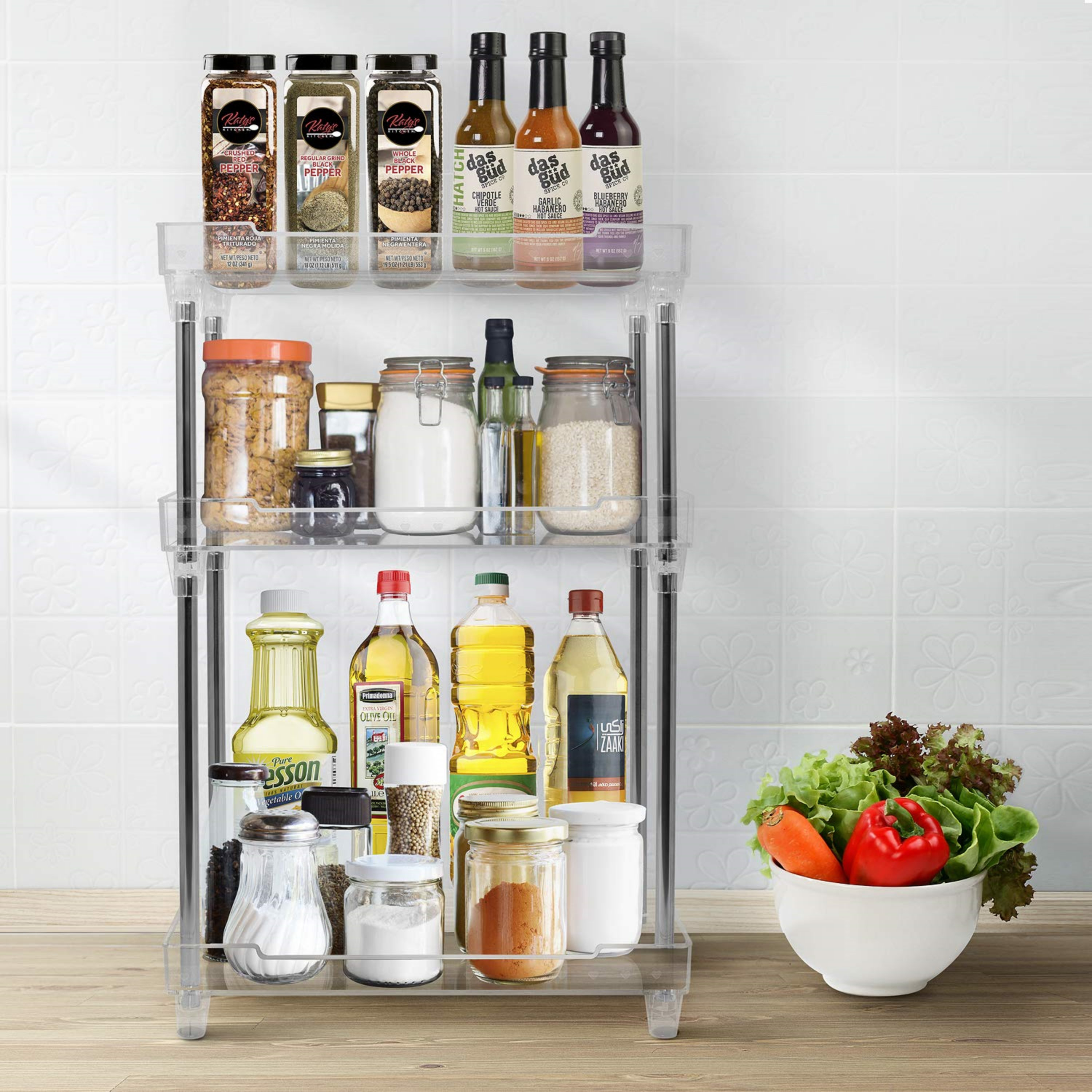 Sorbus 3-Tier Organizer Shelf Stand, Clear Storage Tray Caddy & Reviews ...