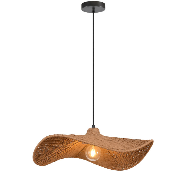 Dainolite Selma 1 Light Pendant - Small - Wavy Wicker Shade | Wayfair