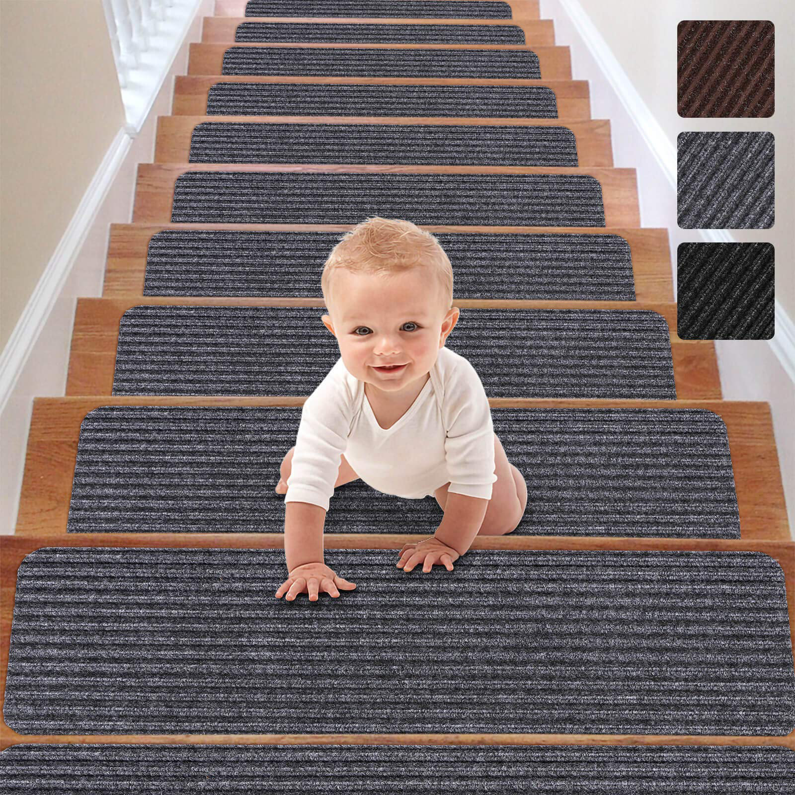 Latitude Run® Stair Treads Carpet Non-Slip Indoor Stair Runners For ...
