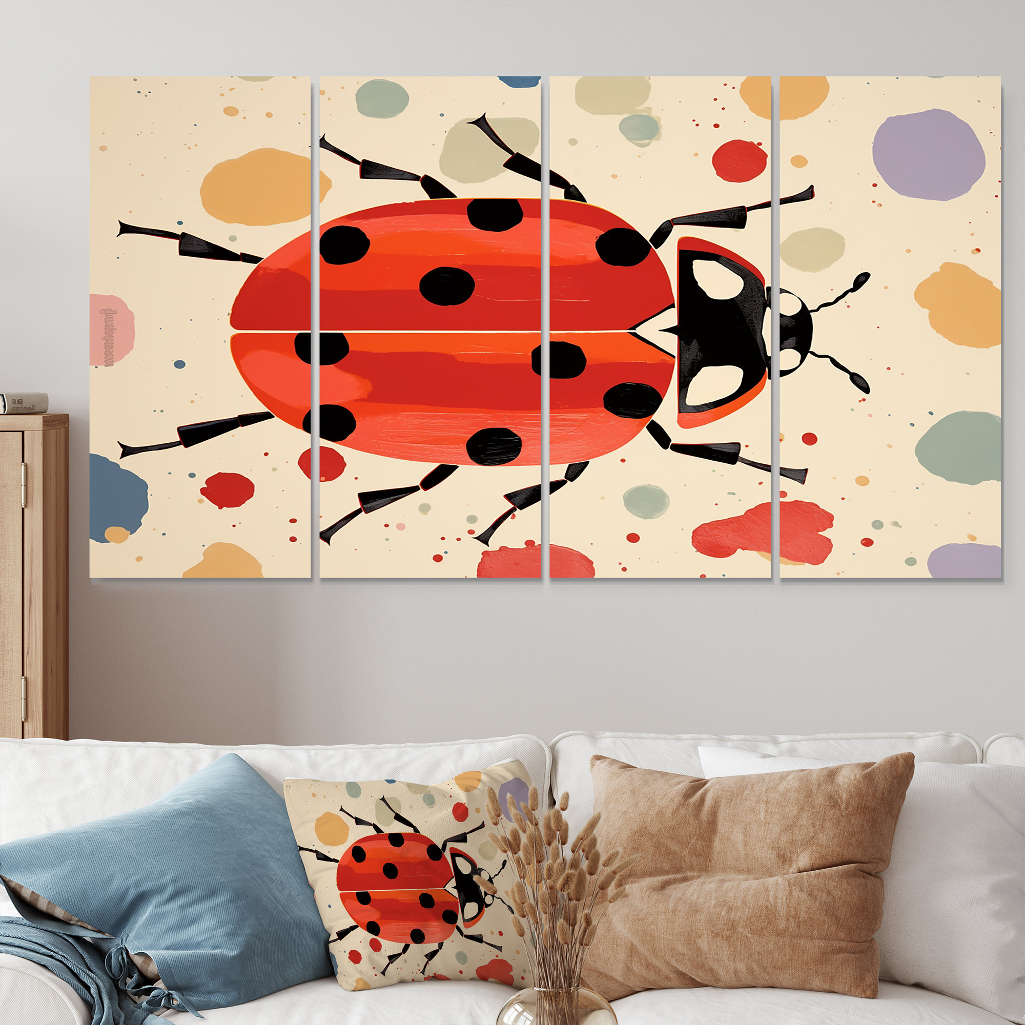 August Grove® Lady Bug Vintage Retro Illustration - Insects & Bugs Wall ...