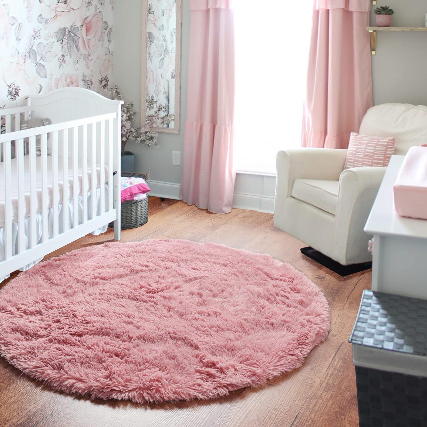 Granij Circle Rugs For Kids Bedroom, Fluffy Carpets, Shaggy Rugs Small ...