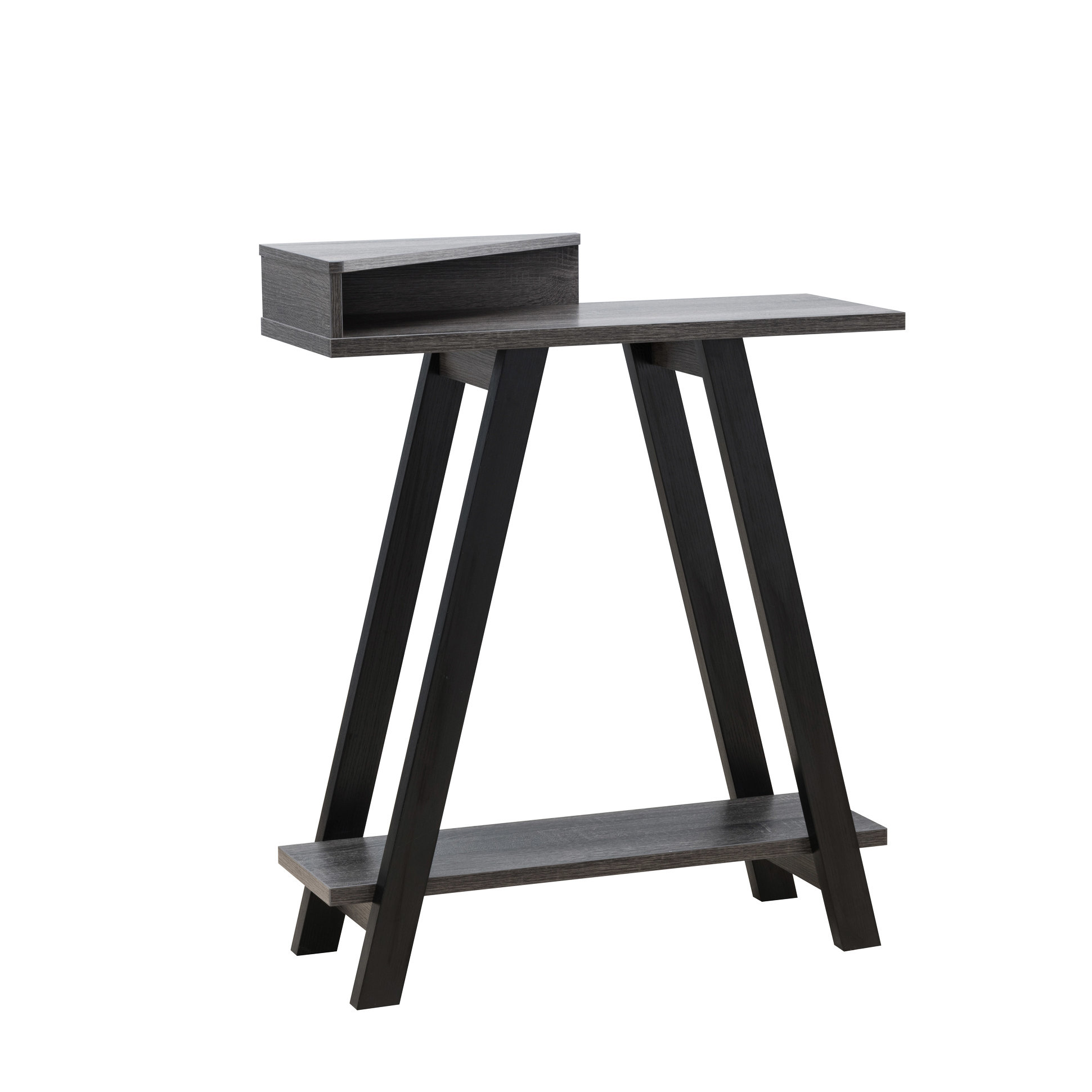 Ebern Designs " Two Shelf Console Table In Grey Toned Look, A-shaped ...