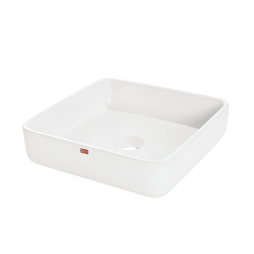 Konkretus Fladd 14.5'' Concrete Square Vessel Bathroom Sink | Wayfair