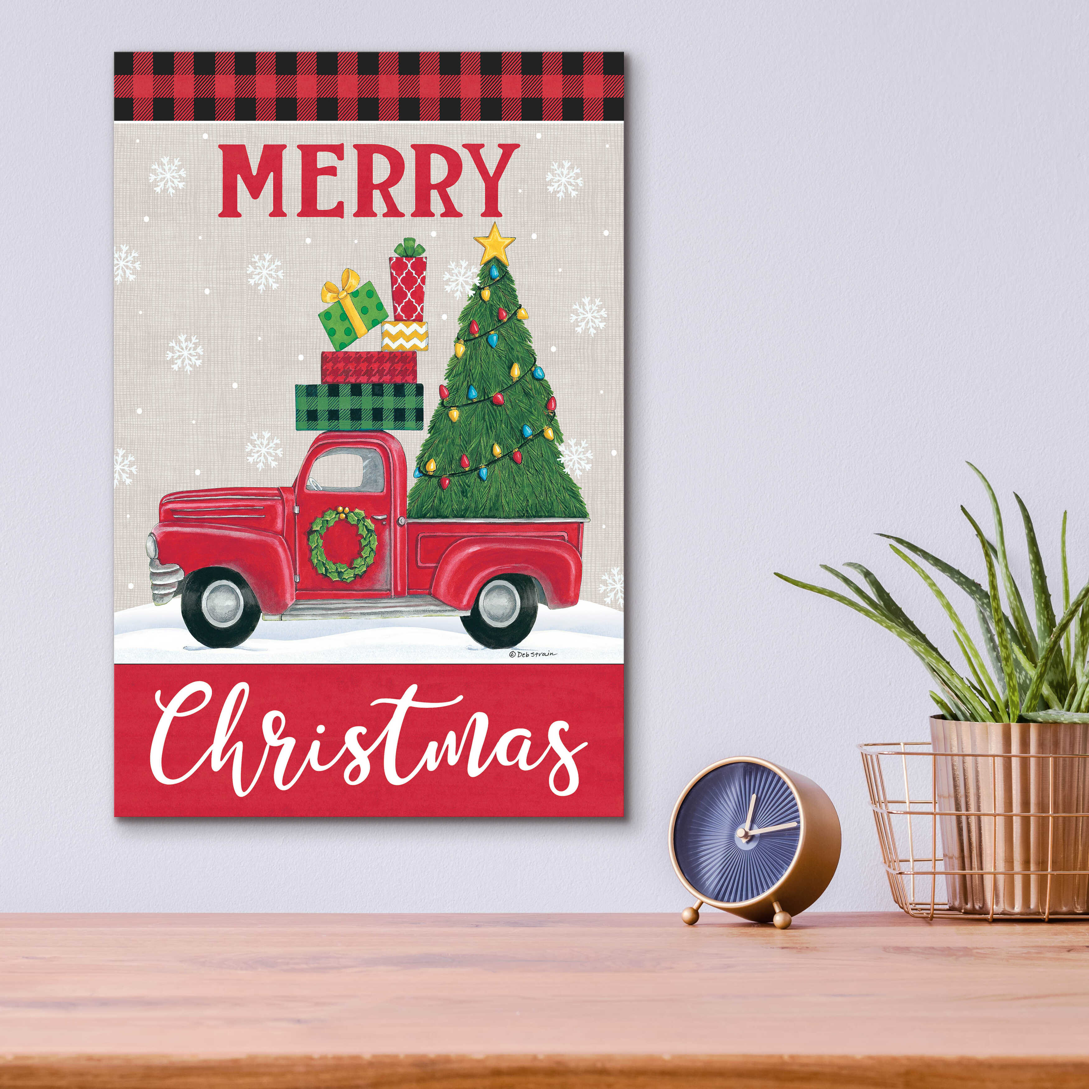 The Holiday Aisle® Christmas Tree Truck by Deb Strain - Unframed Print ...